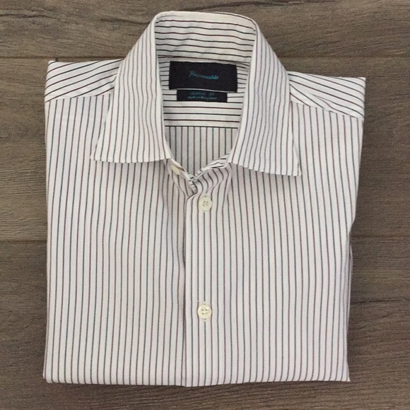 Faconnable | Shirts | Faconnable Mens Blueburgundy Pinstripe Dress ...